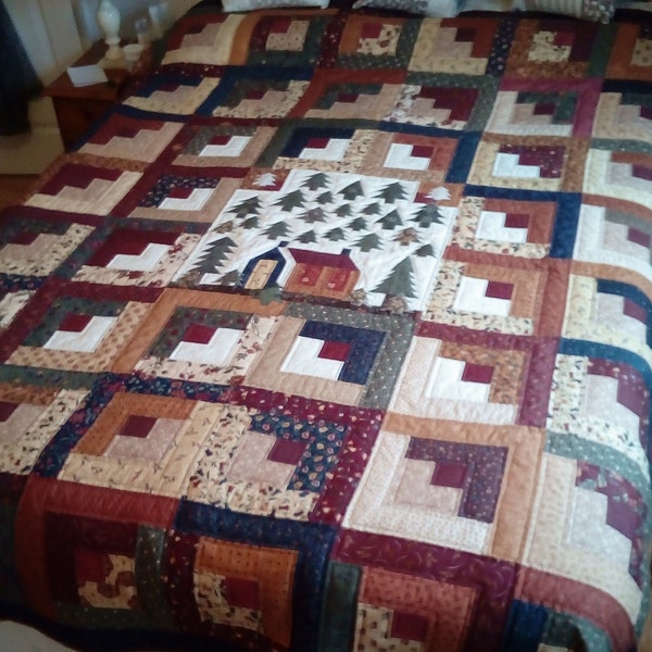 Log Cabin Quilt - Etsy