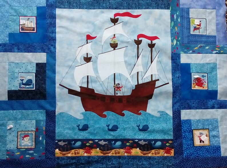 Pirate Ship Quilt Step-by-step PDF Pattern - Etsy