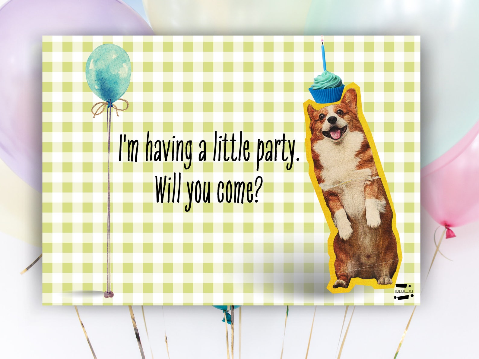 Corgi Birthday Invitation/template. Immediate Download. Send Digital/by ...