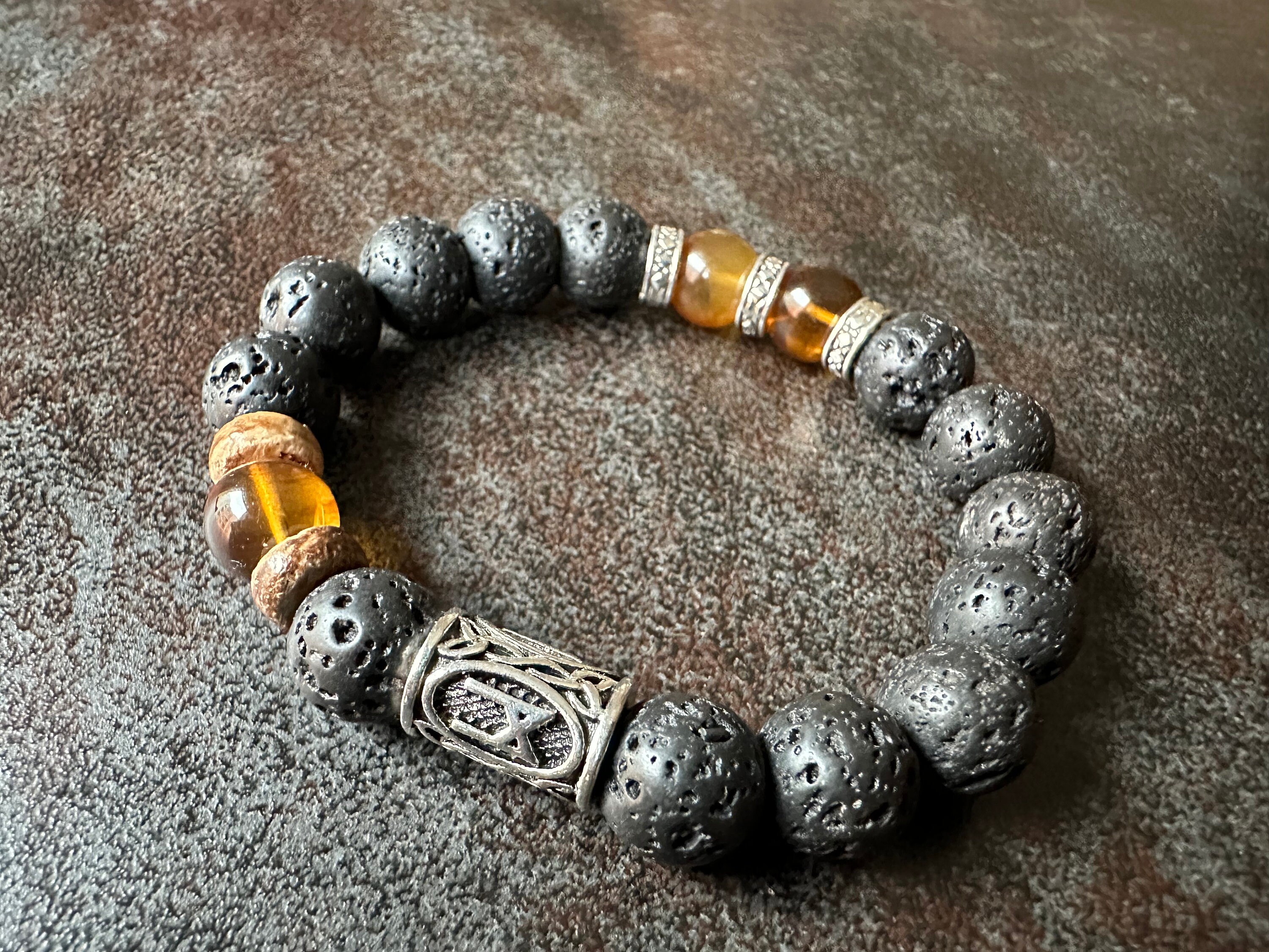 Lava Bracelet With Runes, Viking Runes, Viking Bracelet, Victory - Etsy UK