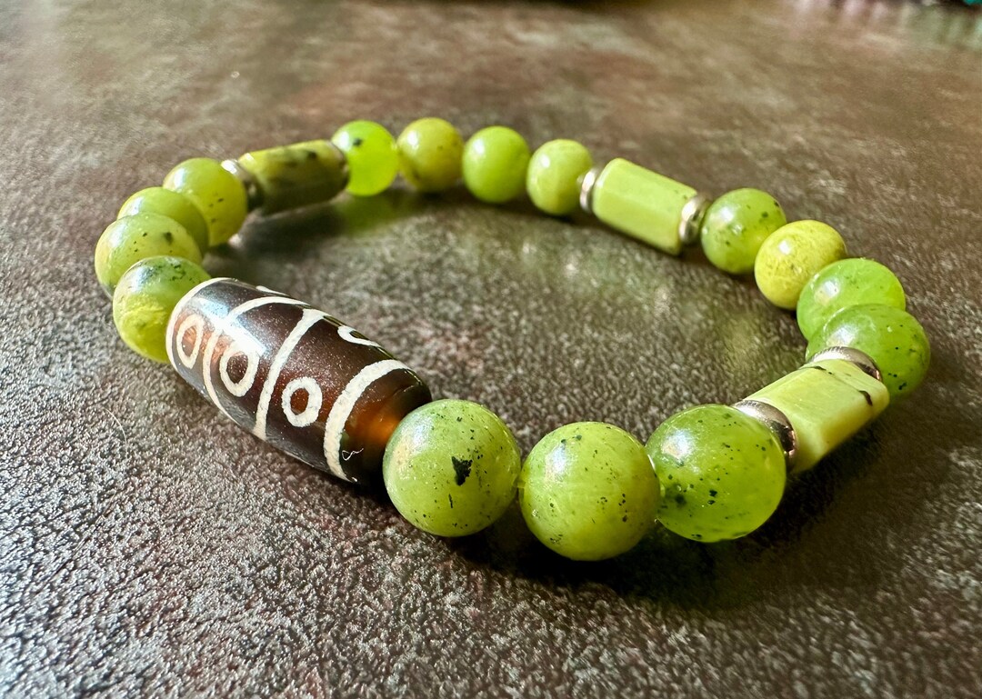 Dzi Stone 10 Eyes, Amulet, Natural Gemstones, Dzi Jewelry Beads ...