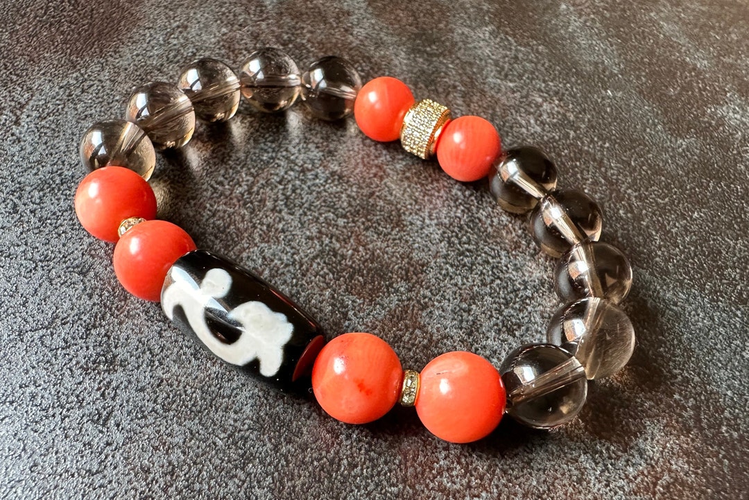 Dzi Stone ruyi, Amulet, Natural Gemstones, Dzi Jewelry Beads, Bracelets ...