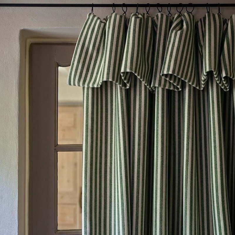 Ruffle Striped Curtains - Etsy UK