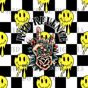 Checkered Print Smiley Seamless Pattern - Etsy