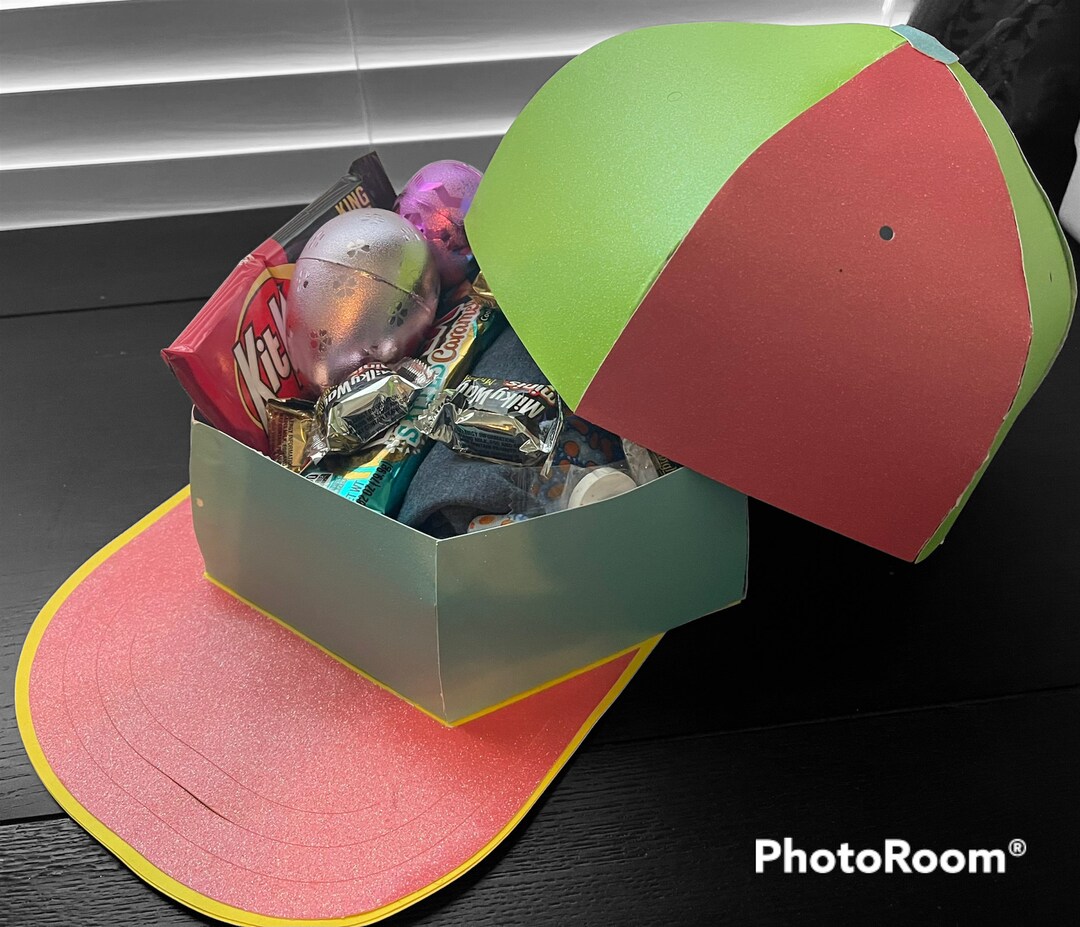 Pre-cut Full Baseball Favor Hat Kit Cardstock Baseball Hat Gift Box ...