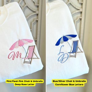 Personalized Beach Chair Sweatshirt, Custom Embroidered Monogram ...