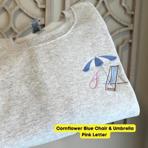 Personalized Beach Chair Sweatshirt, Custom Embroidered Monogram ...
