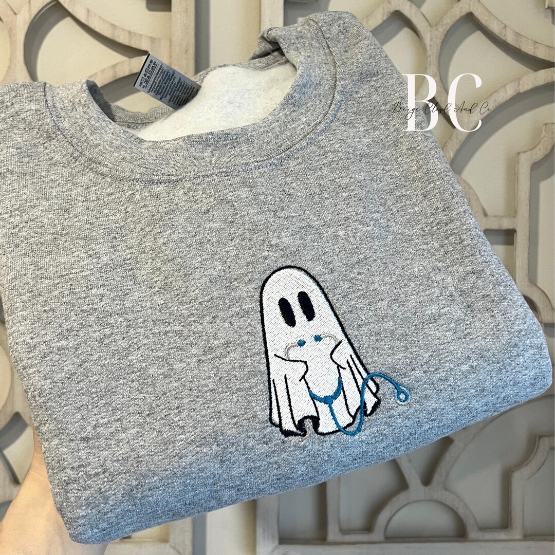 Medical Ghost Sweatshirt | Stethoscope | Embroidered Sweatshirt ...