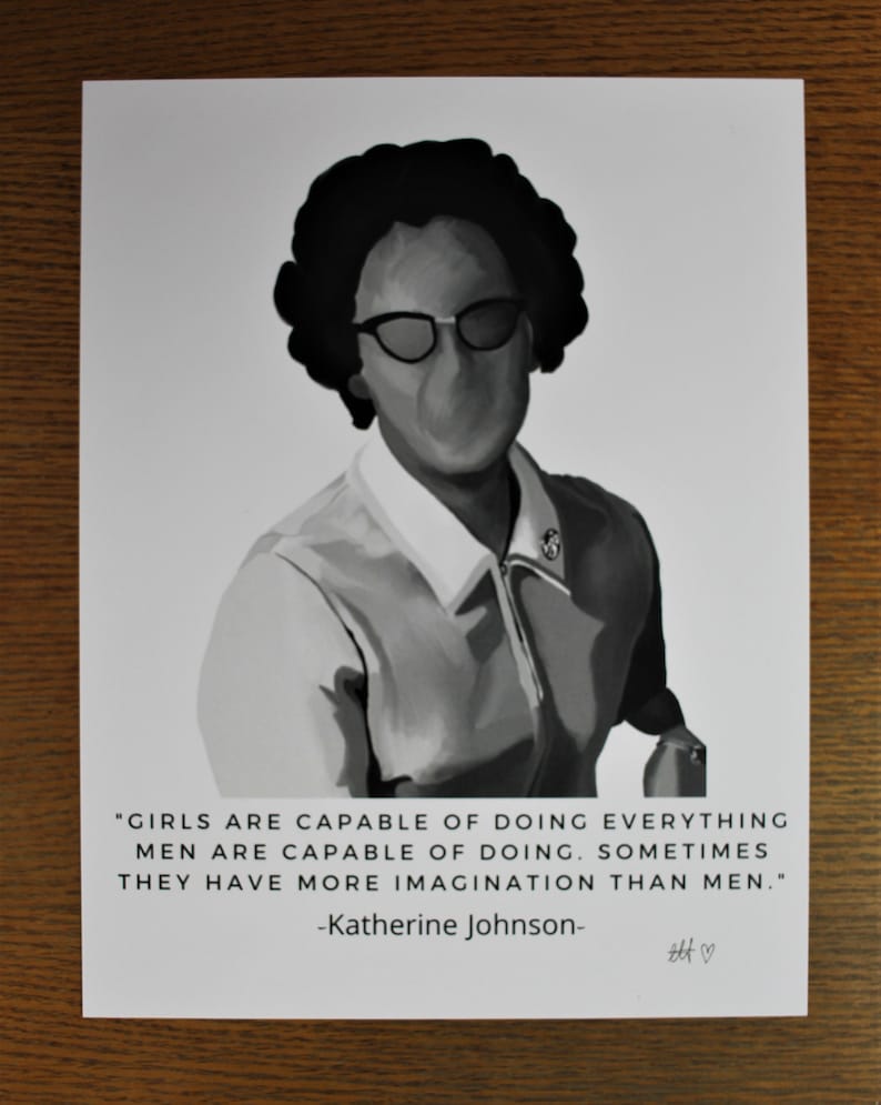 Digital Portrait Print Katherine Johnson - Etsy