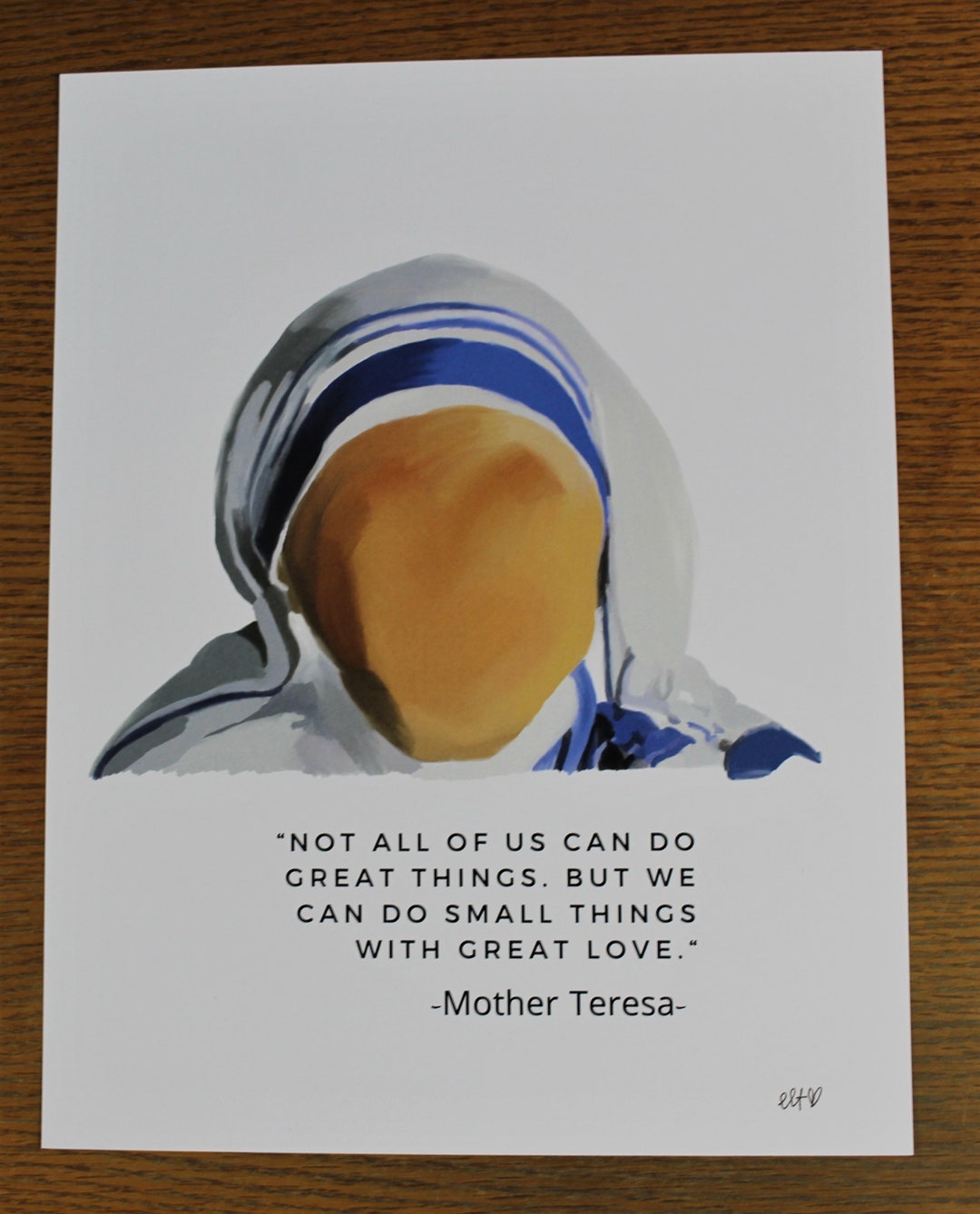 Digital Portrait Print Mother Teresa - Etsy