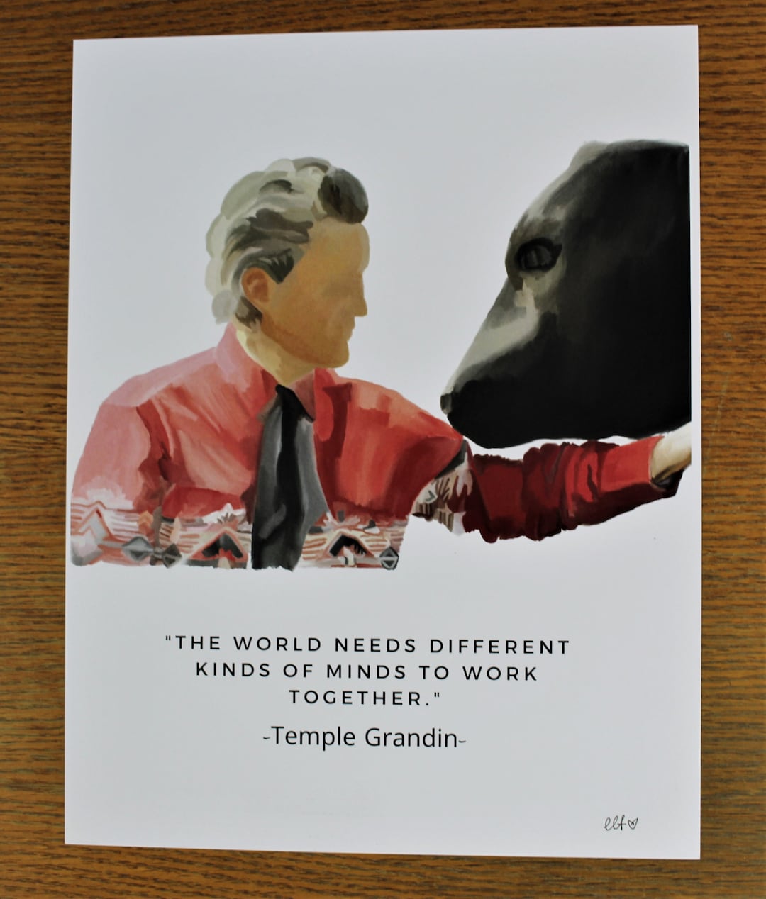 Digital Portrait Print Temple Grandin - Etsy