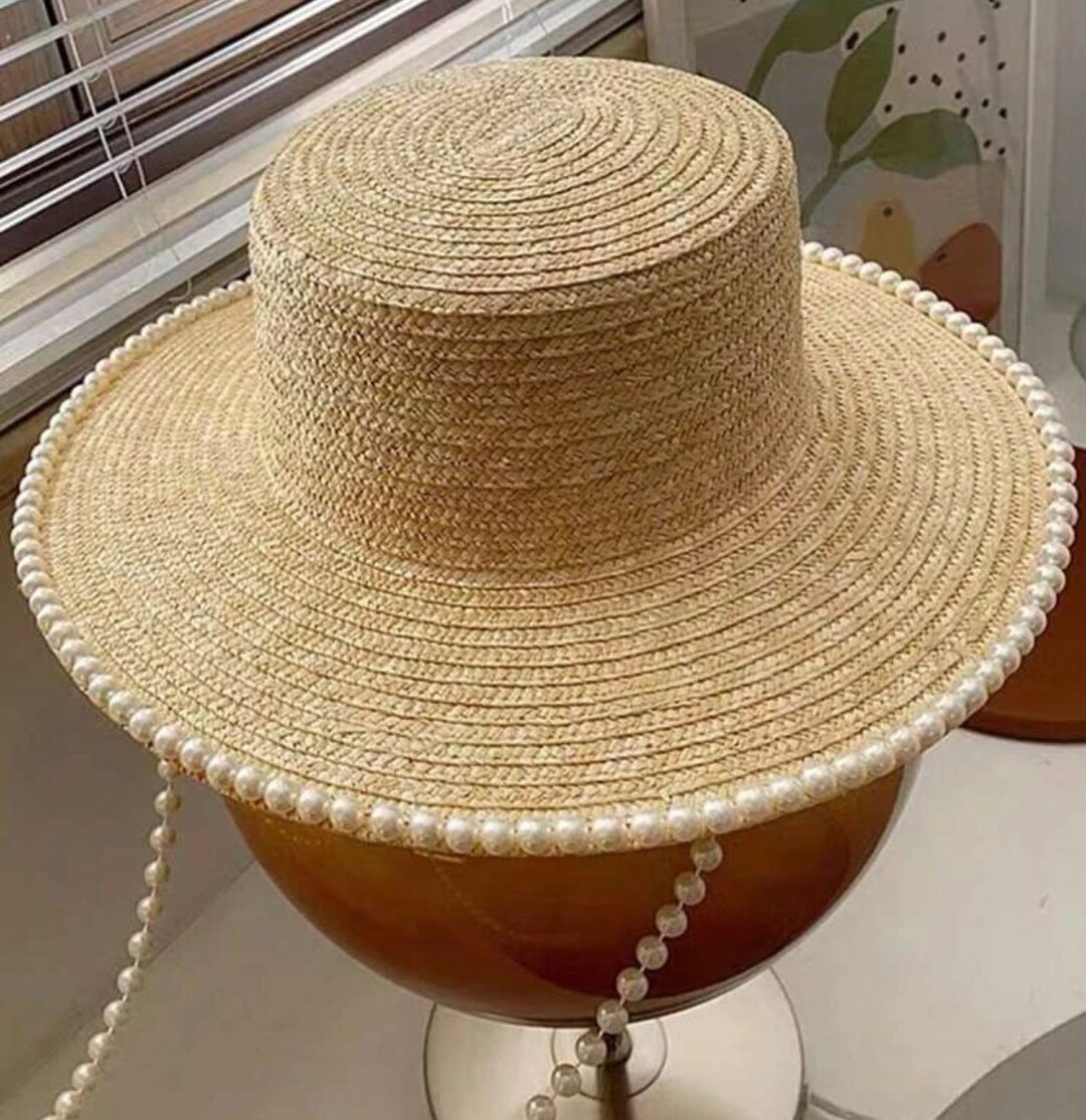 Bride/mrs Pearl Sunhat | Honeymoon | Bachelorette | Customizable - Etsy