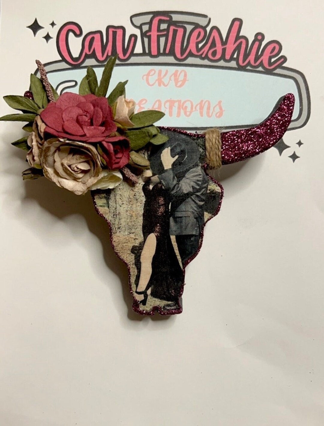 Personalized Bull Head Freshie. Freshie With Flowers. Custom Made ...