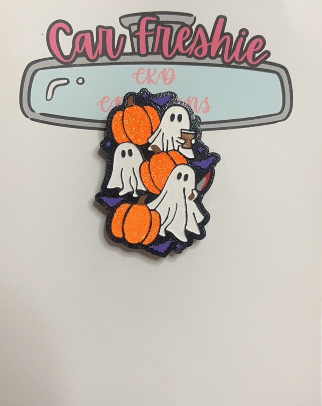 Pumpkin and Ghost Freshie Halloween Freshie. Car Freshie. Car Accessory ...