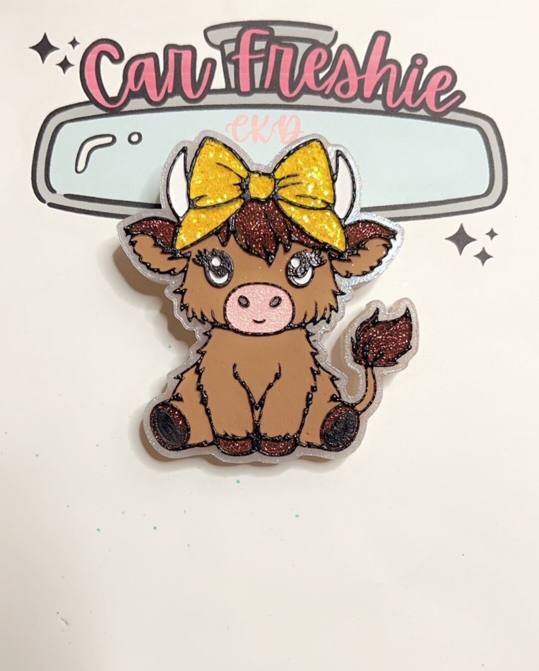 Customizable Cow Freshie. Cow With Big Bow Freshie. Cute Car Freshie ...