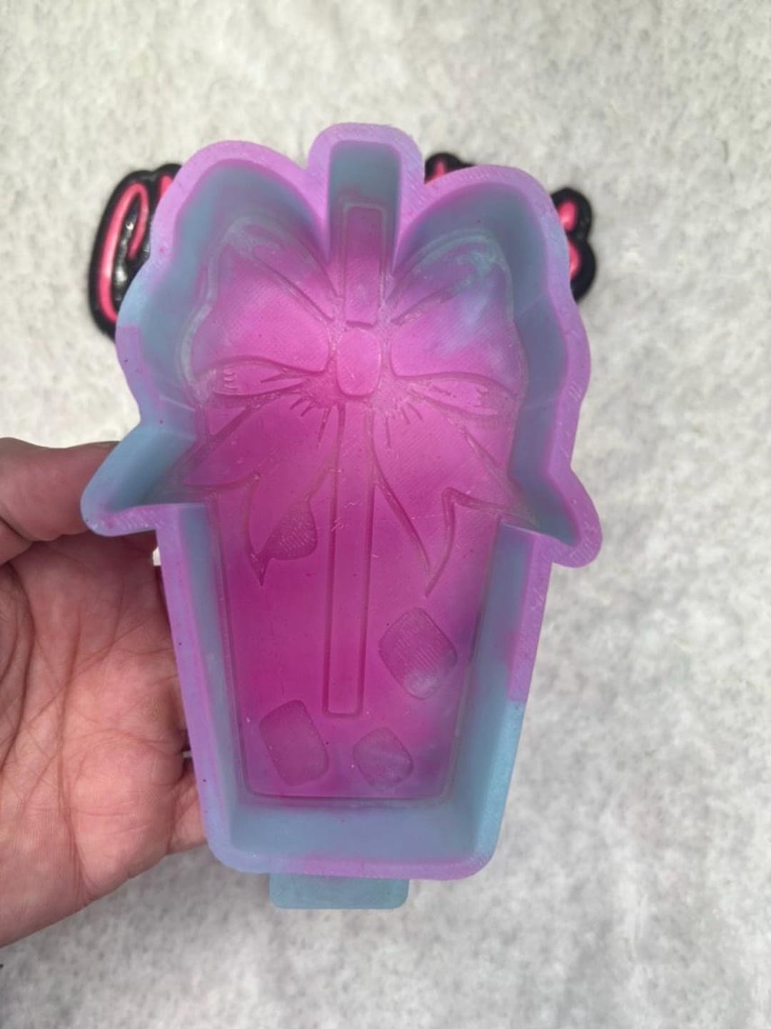 Cold Coffee Bow Freshie Mold. Cup Mold. Bow Freshie Mold! Freshie Mold ...