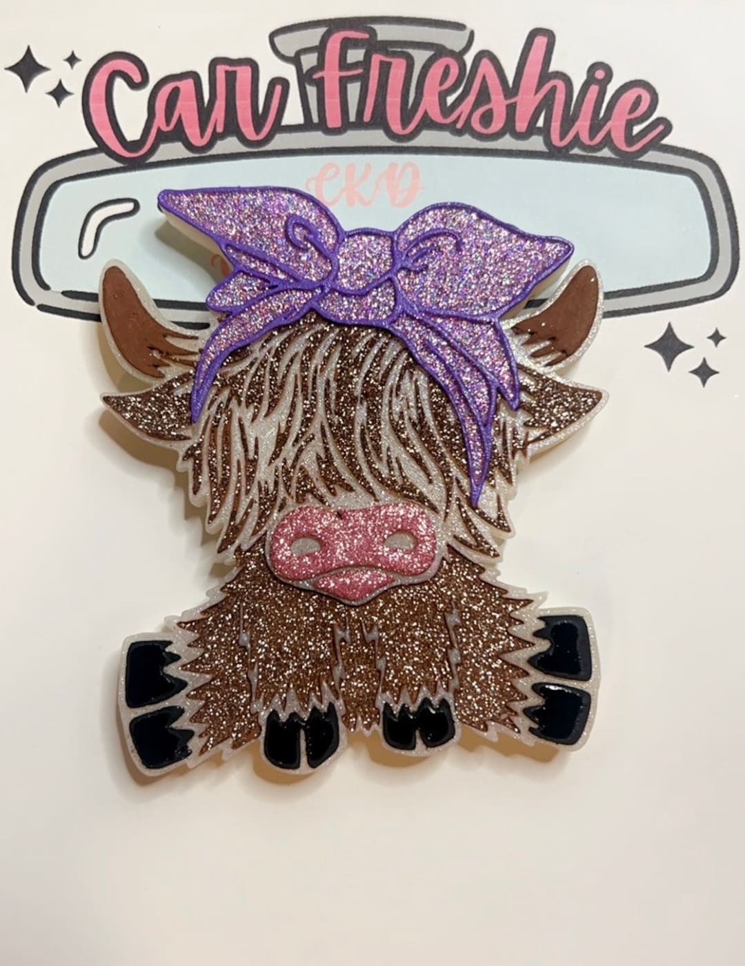 Customizable Highland Cow Freshie. Highland Cow With a Bow Freshie ...