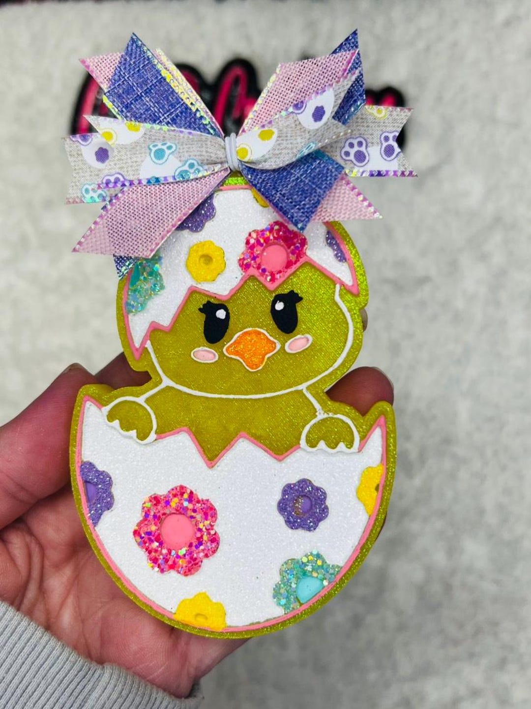 Easter Chick With Flowers Freshie. Easter Chick Freshie. Easter Car ...