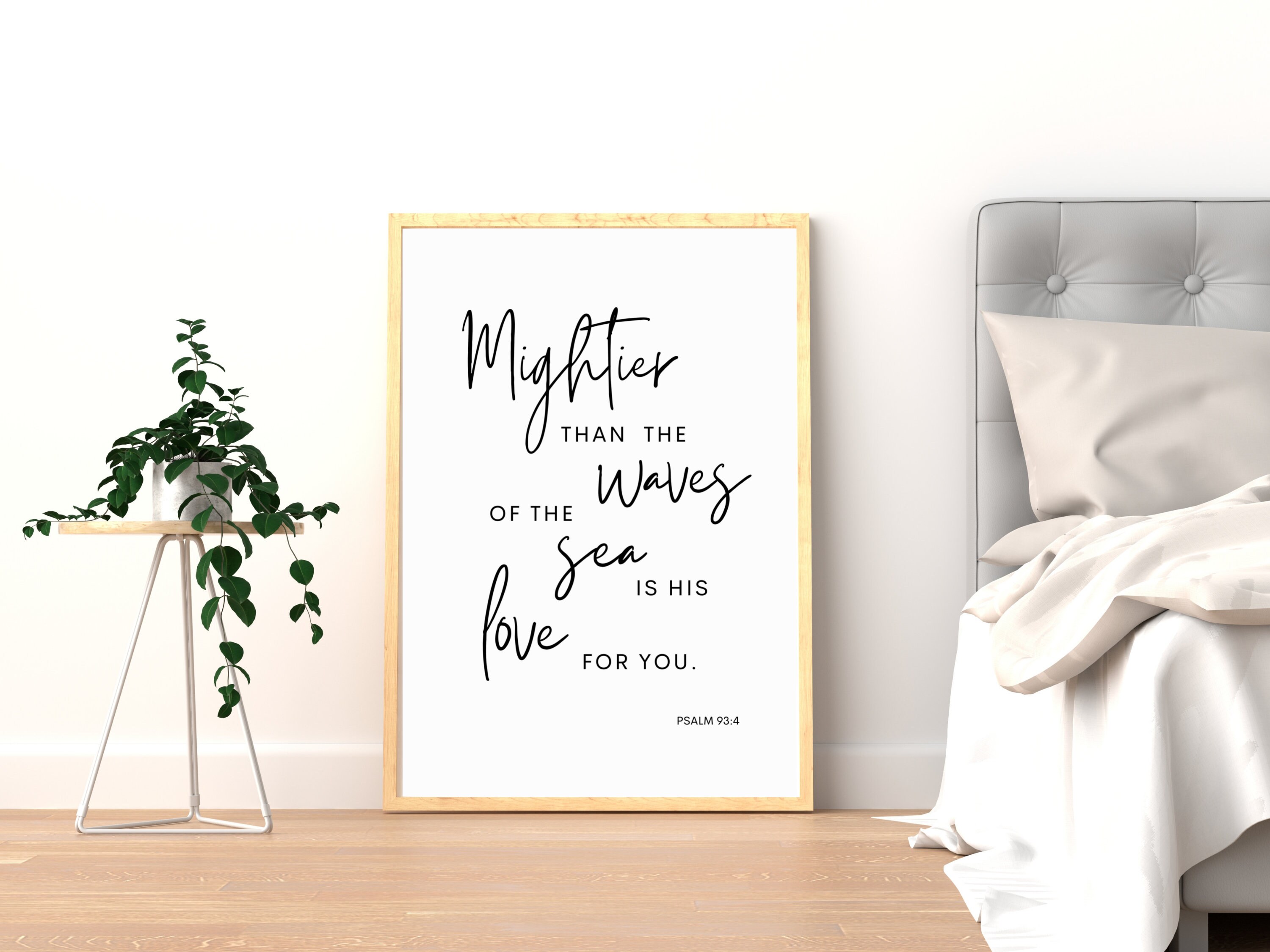 Mightier Than the Waves of the Sea Bible Verse Wall Art Printable ...