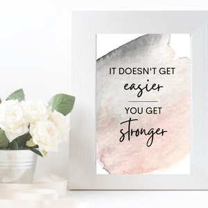It Doesn’t Get Easier- Motivational Wall Art Printable for Home, Office ...