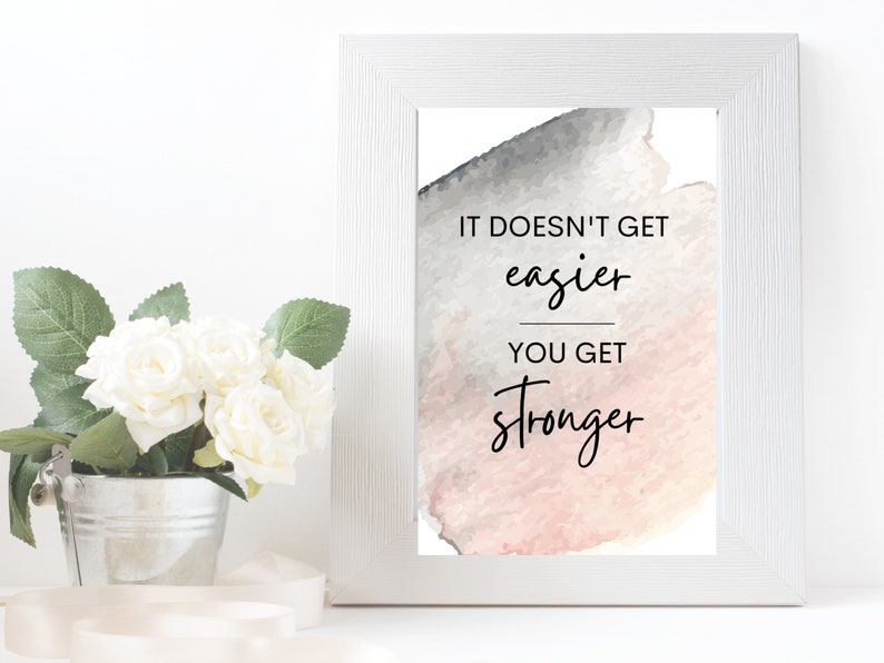 It Doesn’t Get Easier- Motivational Wall Art Printable for Home, Office ...