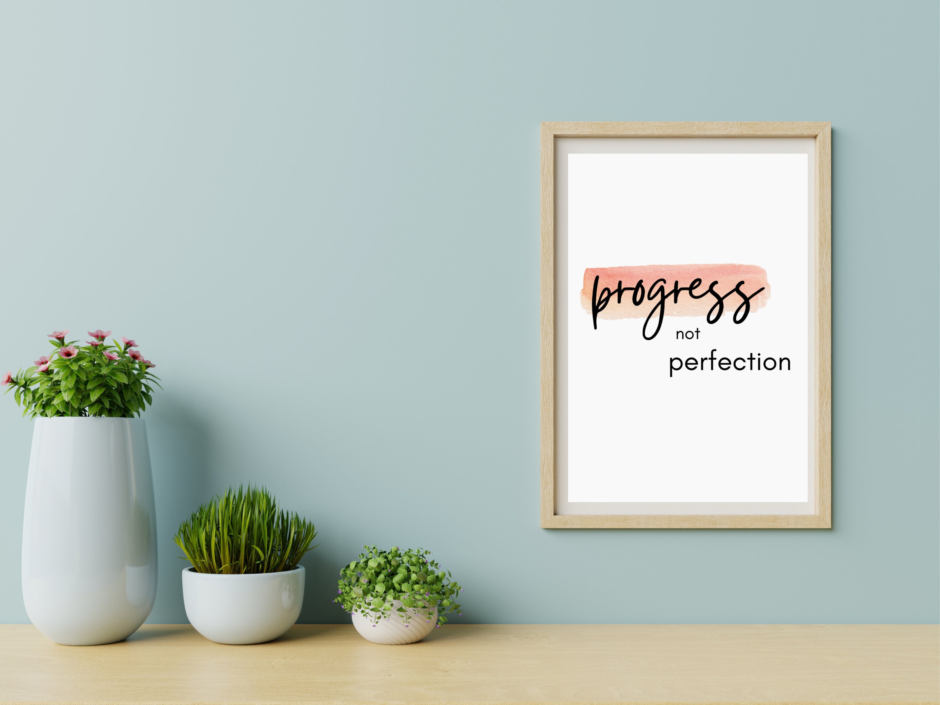 Progress Not Perfection Motivational Wall Art Printable for - Etsy