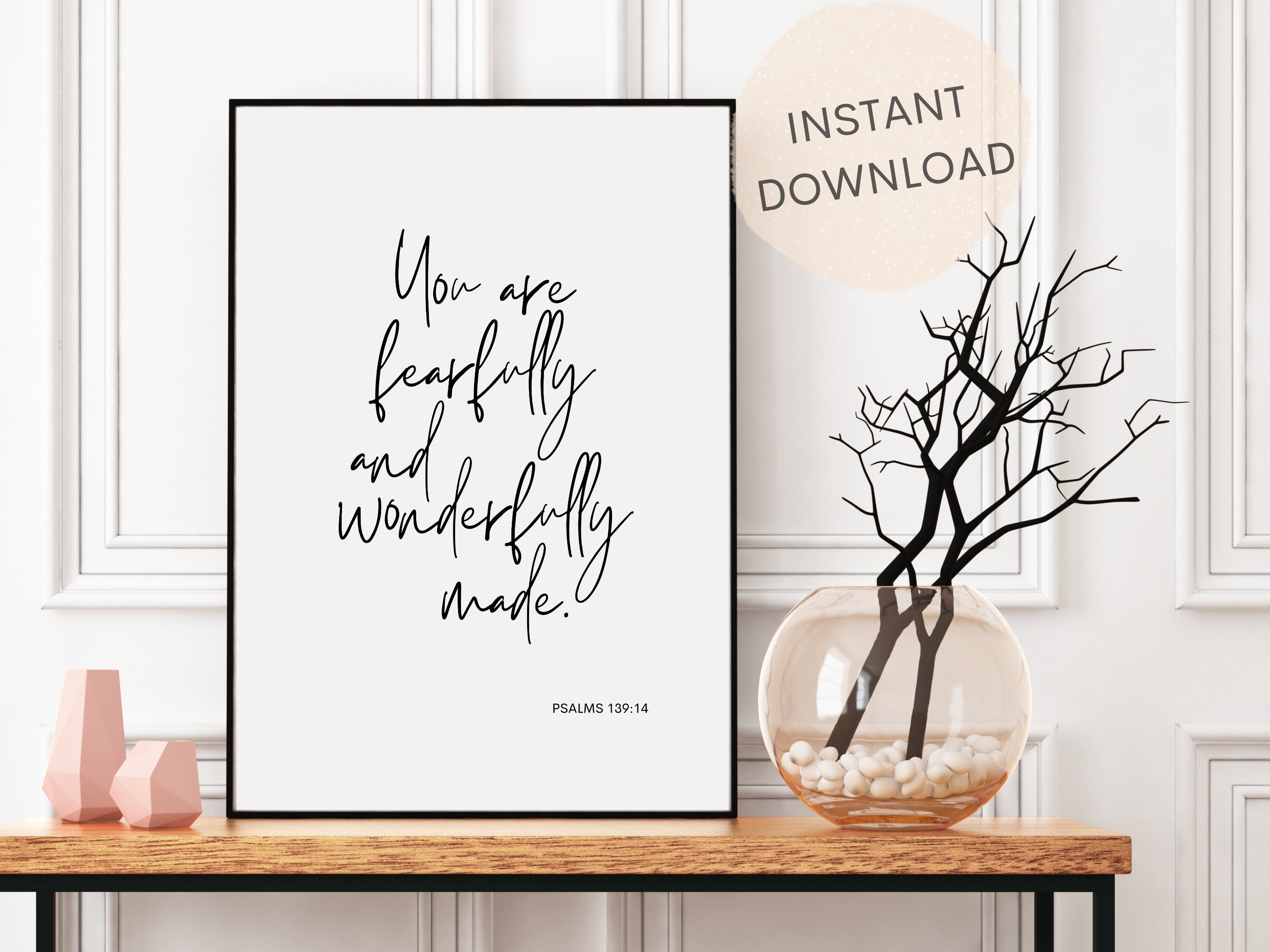 You Are Fearfully and Wonderfully Made | Bible Verse Wall Art Printable ...