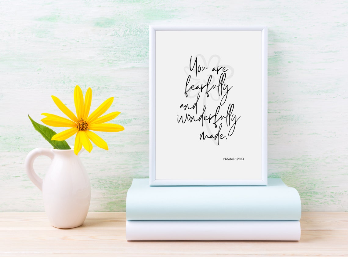 You Are Fearfully and Wonderfully Made Bible Verse Wall Art - Etsy
