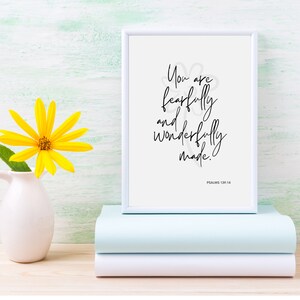 You Are Fearfully and Wonderfully Made | Bible Verse Wall Art Printable ...