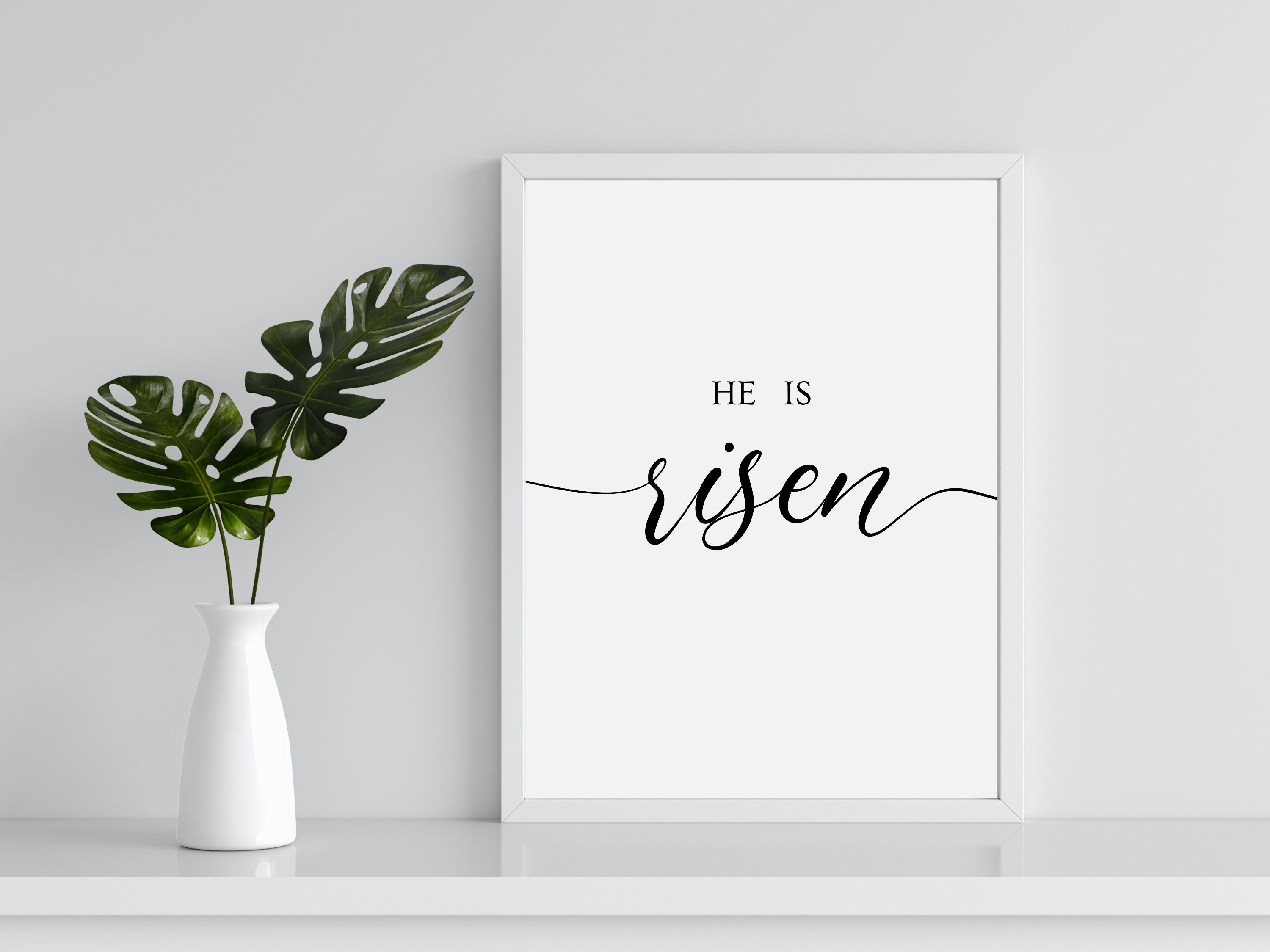 He is Risen Sign Matthew 28:6 Bible Verse Wall Art Printable Christian ...