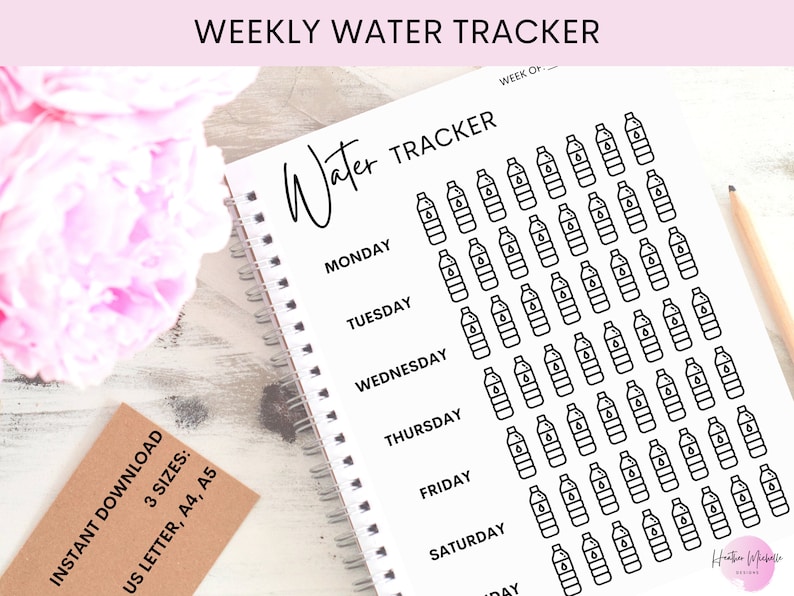 Weekly Water Intake Tracker | Water Log Printable | Daily Hydration ...