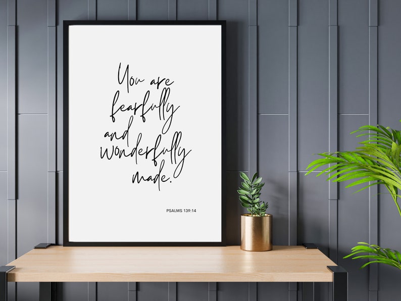 You Are Fearfully and Wonderfully Made Bible Verse Wall Art - Etsy