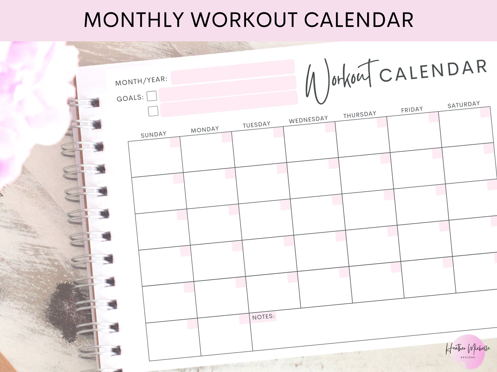 Monthly Workout Planner | Fitness Tracker | Printable PDF | Available ...