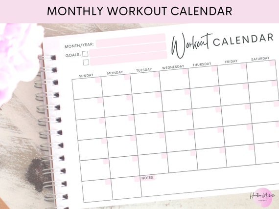 Monthly Workout Planner Fitness Tracker Printable PDF - Etsy