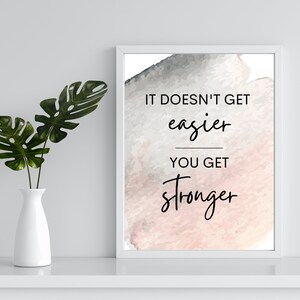 It Doesn’t Get Easier- Motivational Wall Art Printable for Home, Office ...