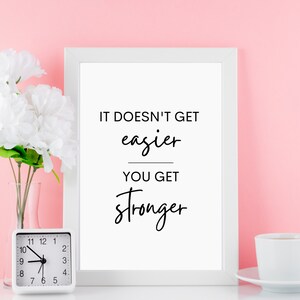 It Doesn’t Get Easier- Motivational Wall Art Printable for Home, Office ...