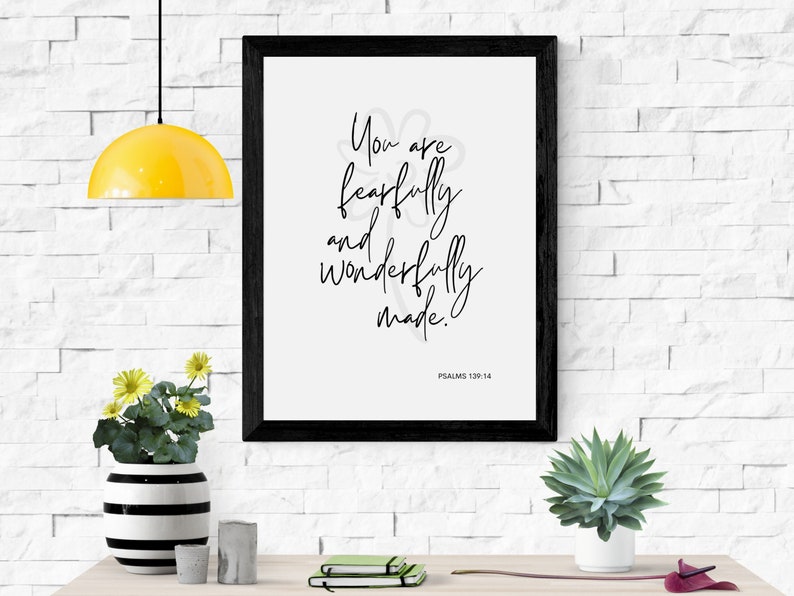 You Are Fearfully and Wonderfully Made Bible Verse Wall Art - Etsy