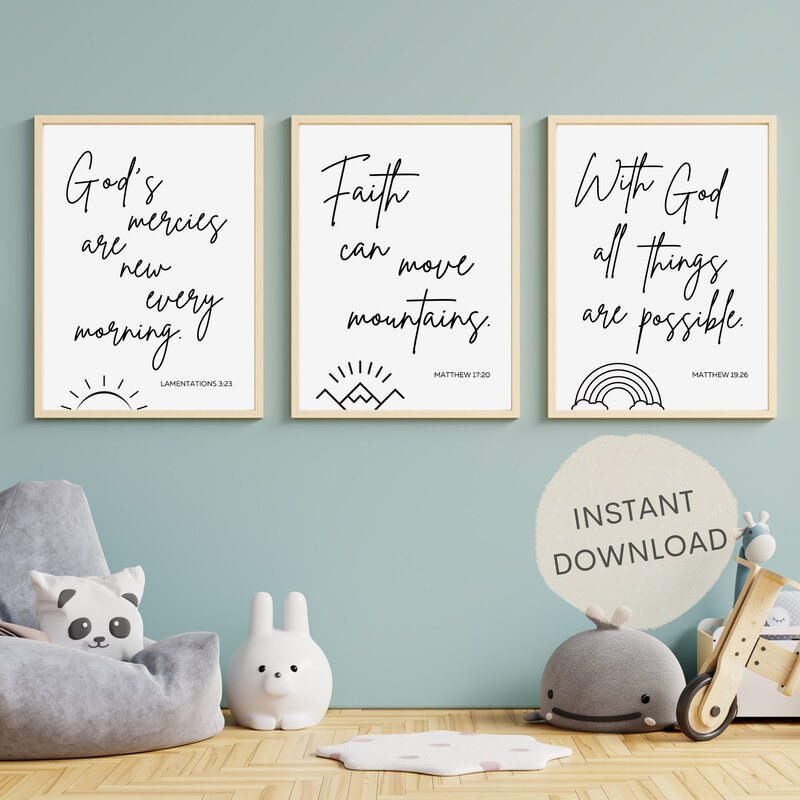 Kids Bible Verse Wall Art - Etsy