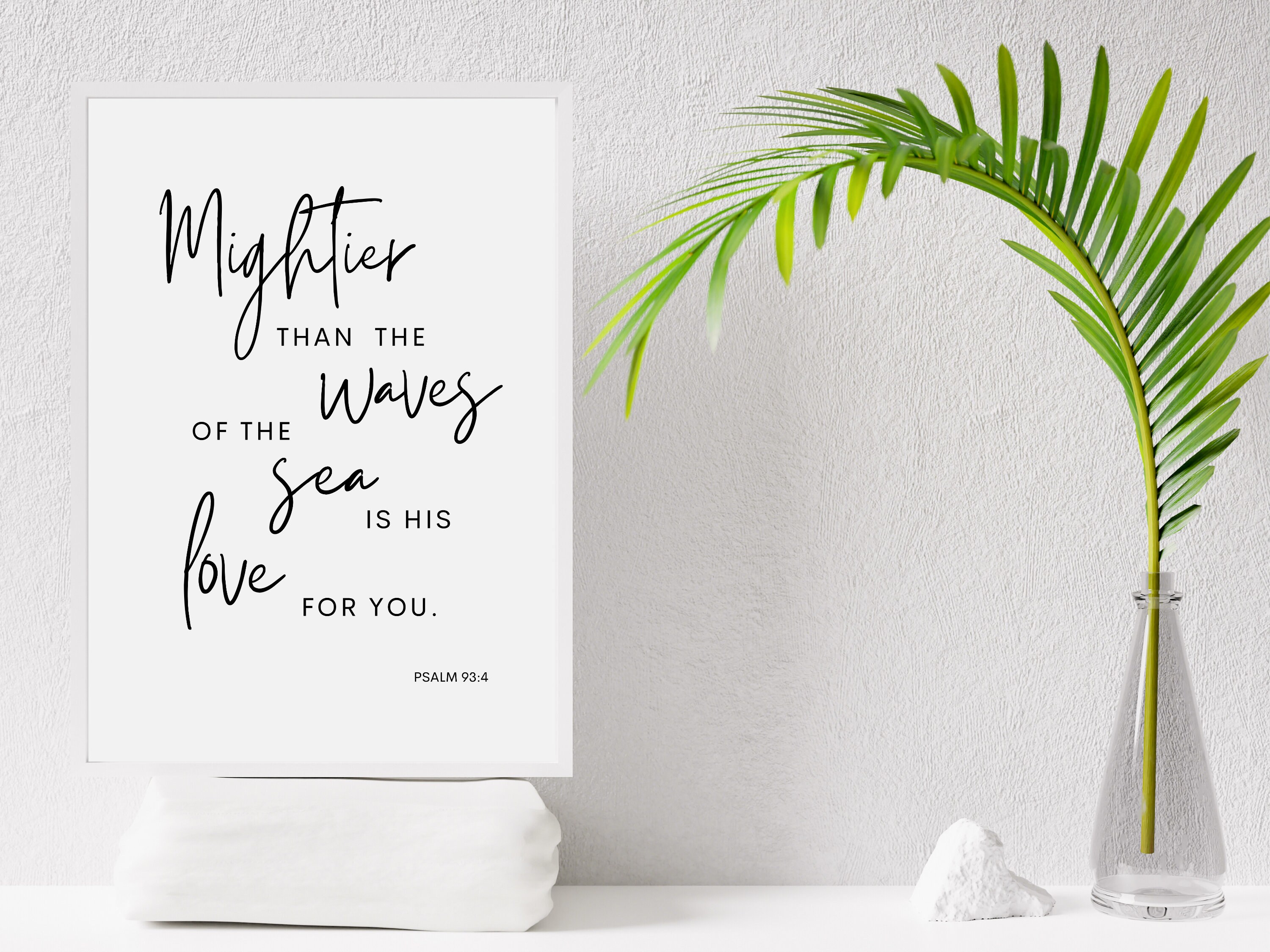 Mightier Than the Waves of the Sea Bible Verse Wall Art Printable ...