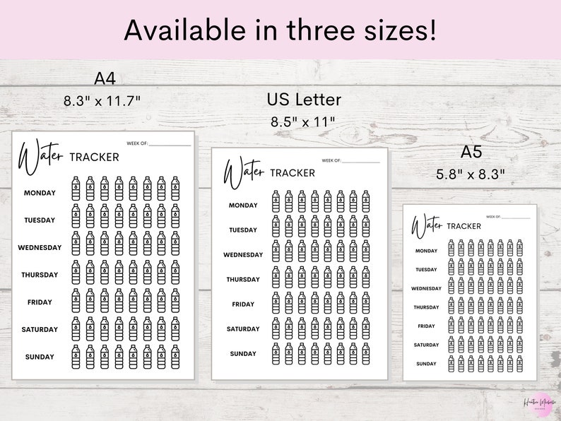 Weekly Water Intake Tracker | Water Log Printable | Daily Hydration ...