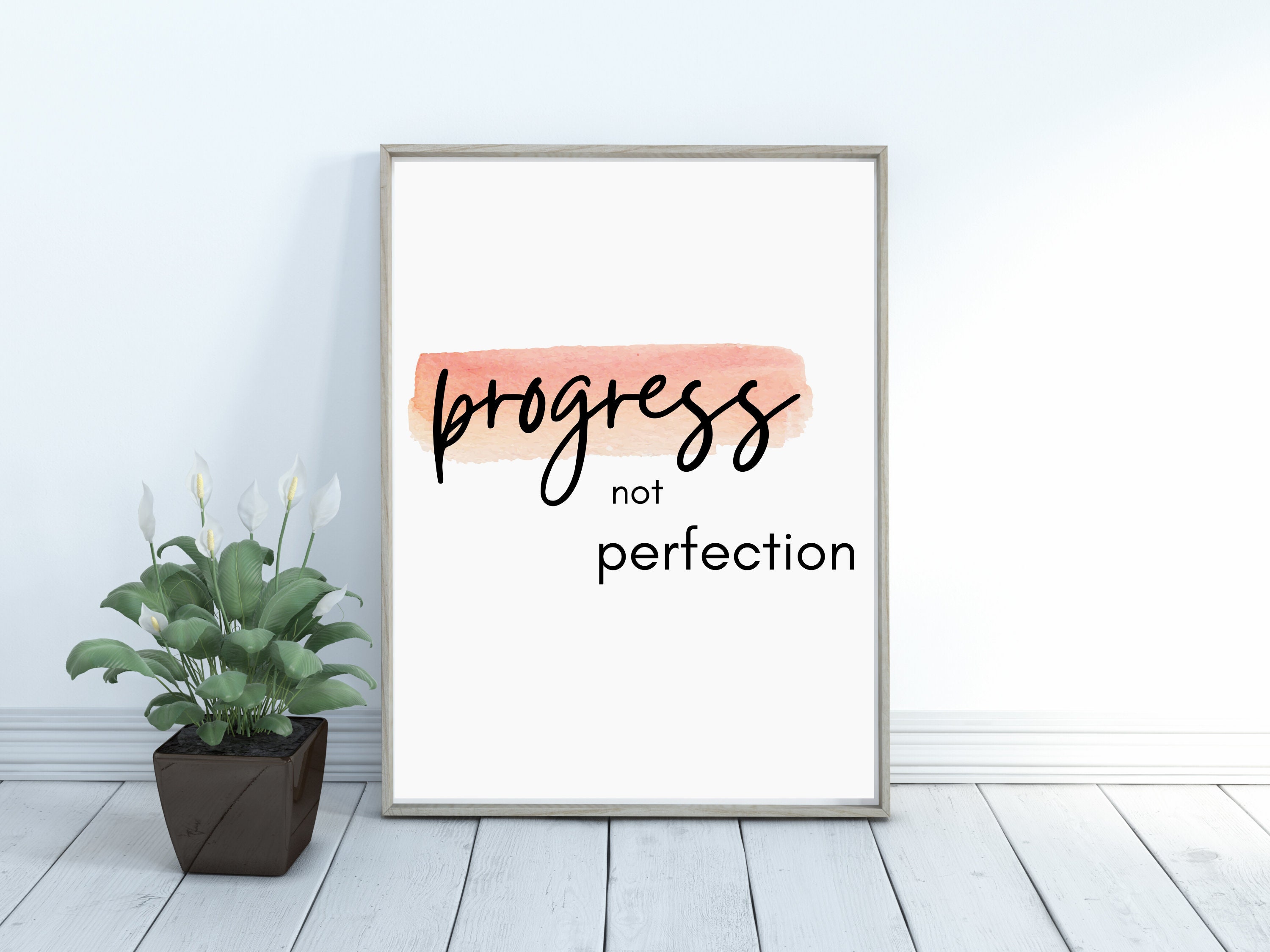 Progress Not Perfection Motivational Wall Art Printable for Home ...