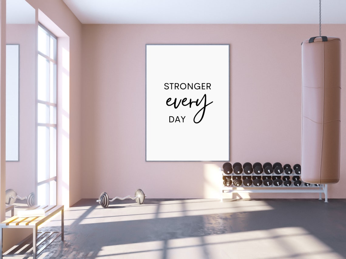 Stronger Every Day Motivational Wall Art Printable for Home, Office ...