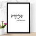 Progress Not Perfection Motivational Wall Art Printable for - Etsy