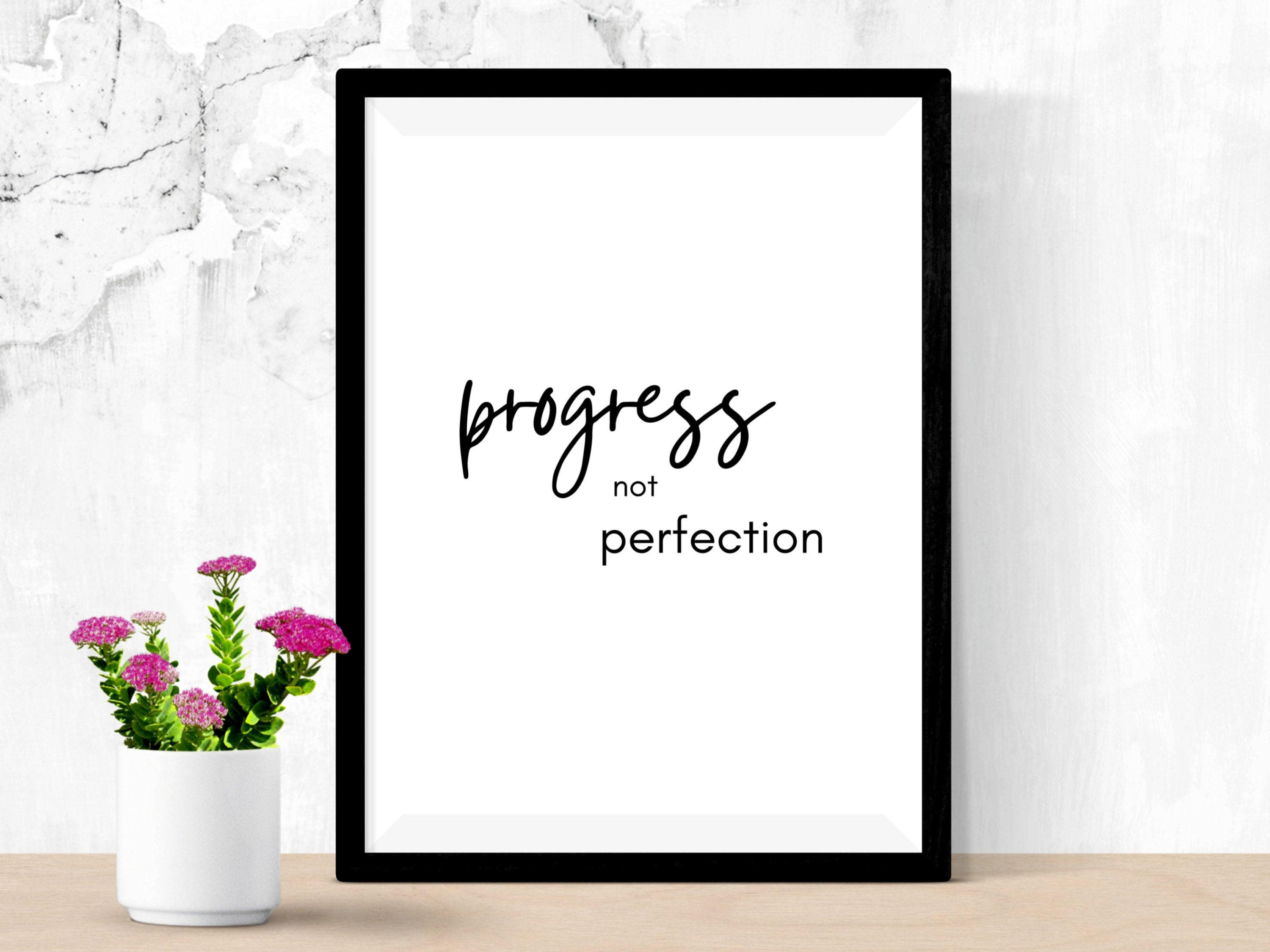 Progress Not Perfection Motivational Wall Art Printable for - Etsy