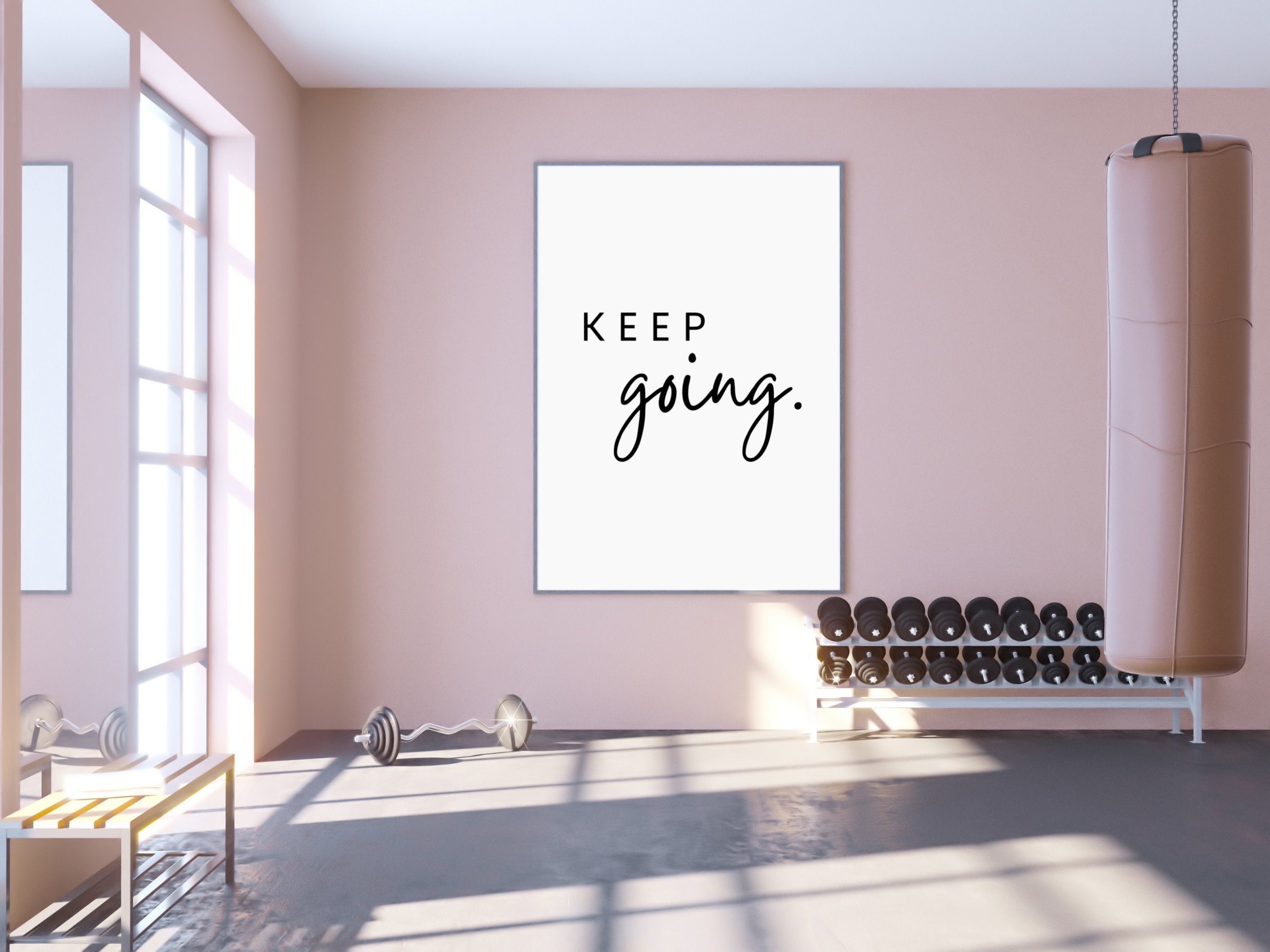 Keep Going Motivational Wall Art Printable for Home, Office, and Gym ...