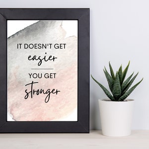 It Doesn’t Get Easier- Motivational Wall Art Printable for Home, Office ...