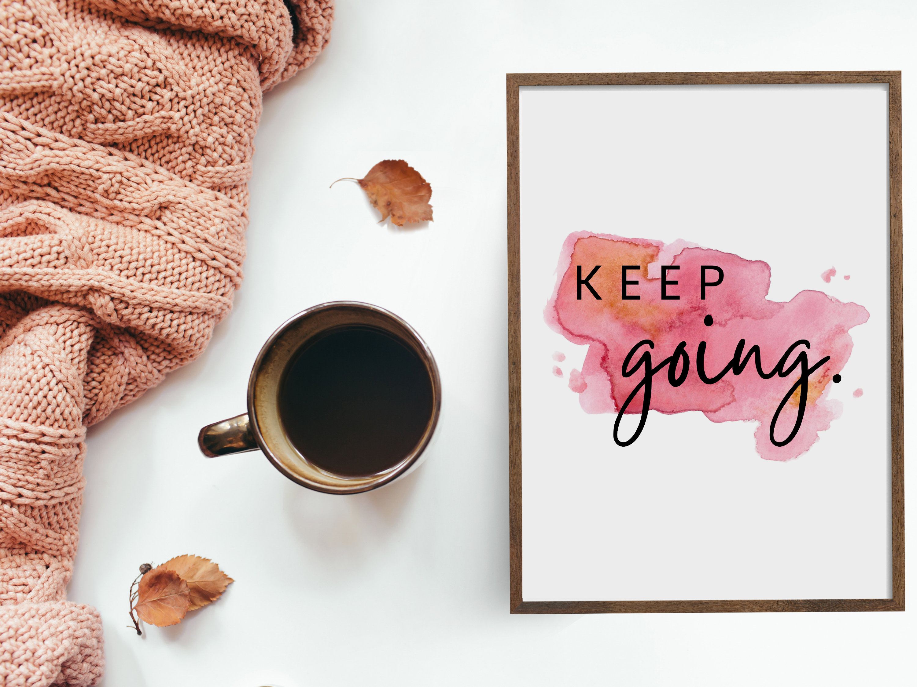 Keep Going Motivational Wall Art Printable for Home, Office, and Gym ...