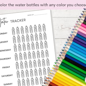 Weekly Water Intake Tracker | Water Log Printable | Daily Hydration ...