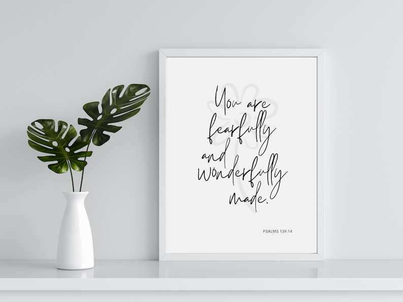 You Are Fearfully and Wonderfully Made | Bible Verse Wall Art Printable ...