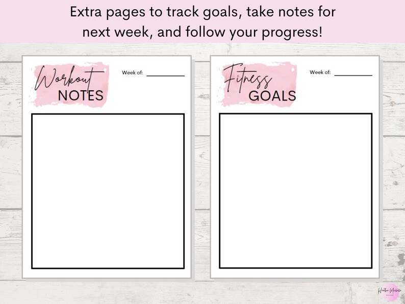 Weekly Bike Workout Tracker | Printable PDF in Pink | Available in US ...